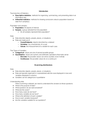 Stats 101: Statistical inference techniques - confidence intervals and - Studocu