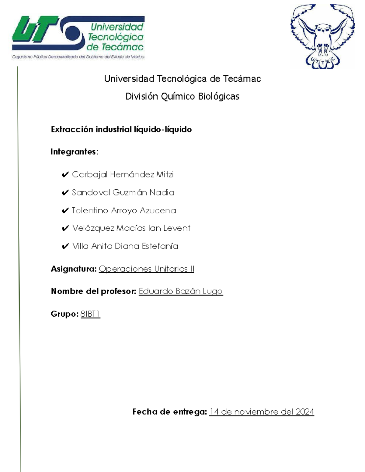 Extracción líquido-líquido - Universidad Tecnológica de Tecámac ...