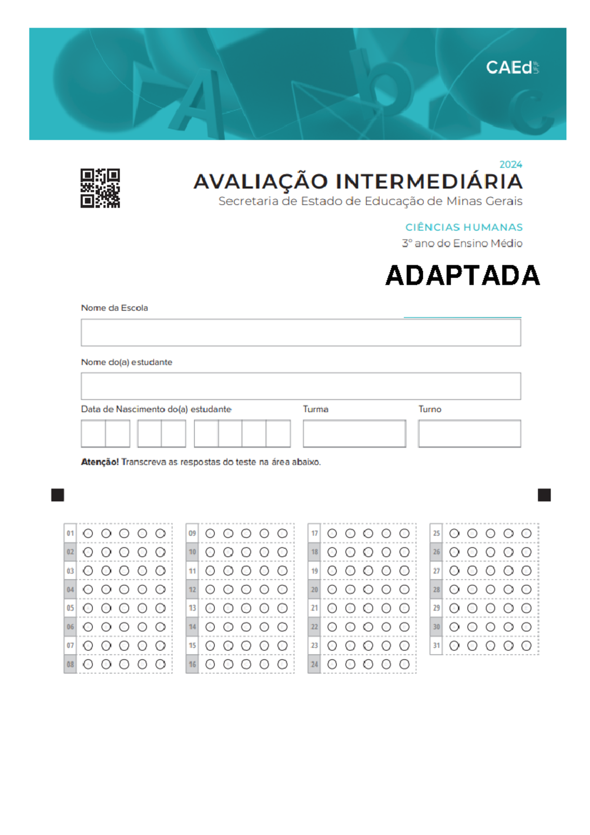3 Medio Intermediaria Ciencias Humanas - ADAPTADA 01) (H000358) LEIA O ...