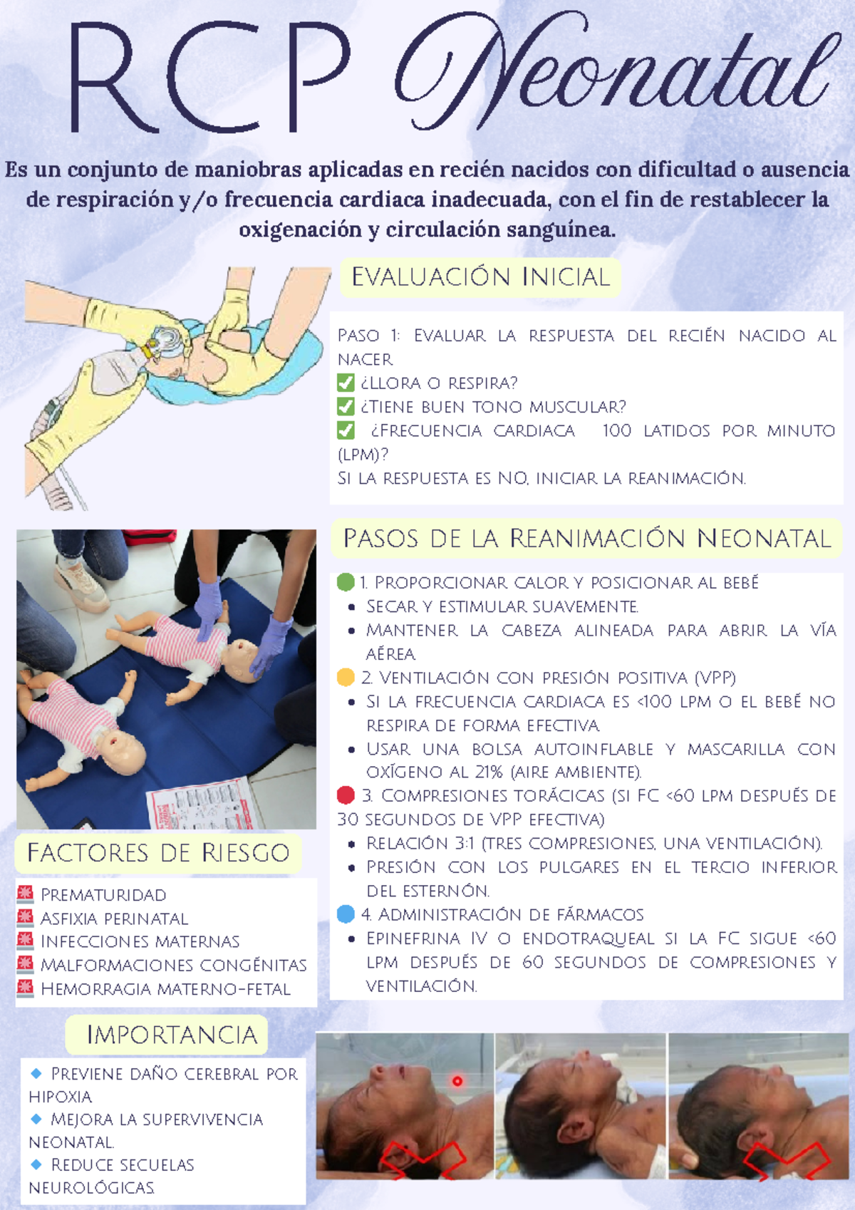 RCP Neonatal y Pediátrica: Evaluación y Pasos de Reanimación - Studocu