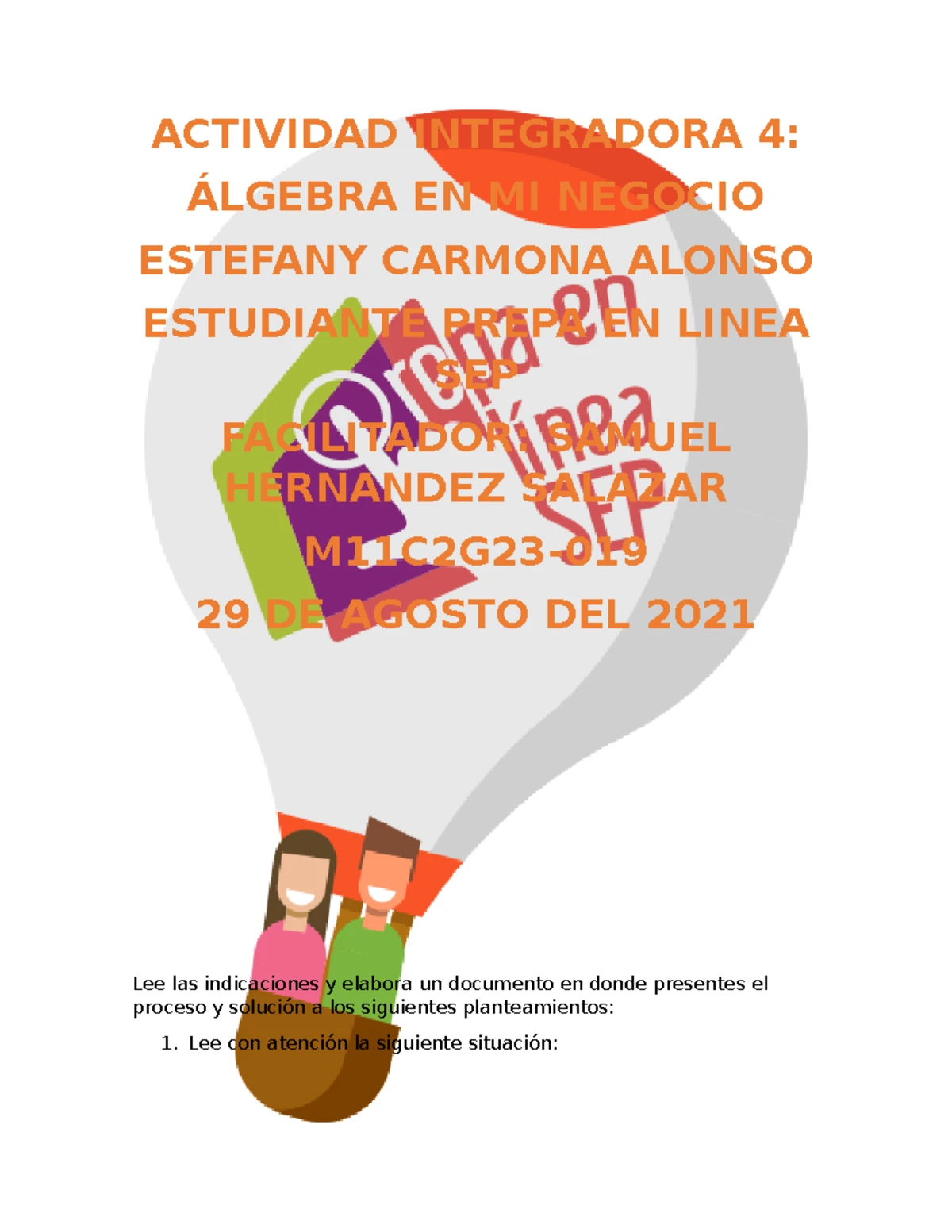 Actividad Integradora 2: Sucesiones y Proporciones en Módulo 11 - Studocu