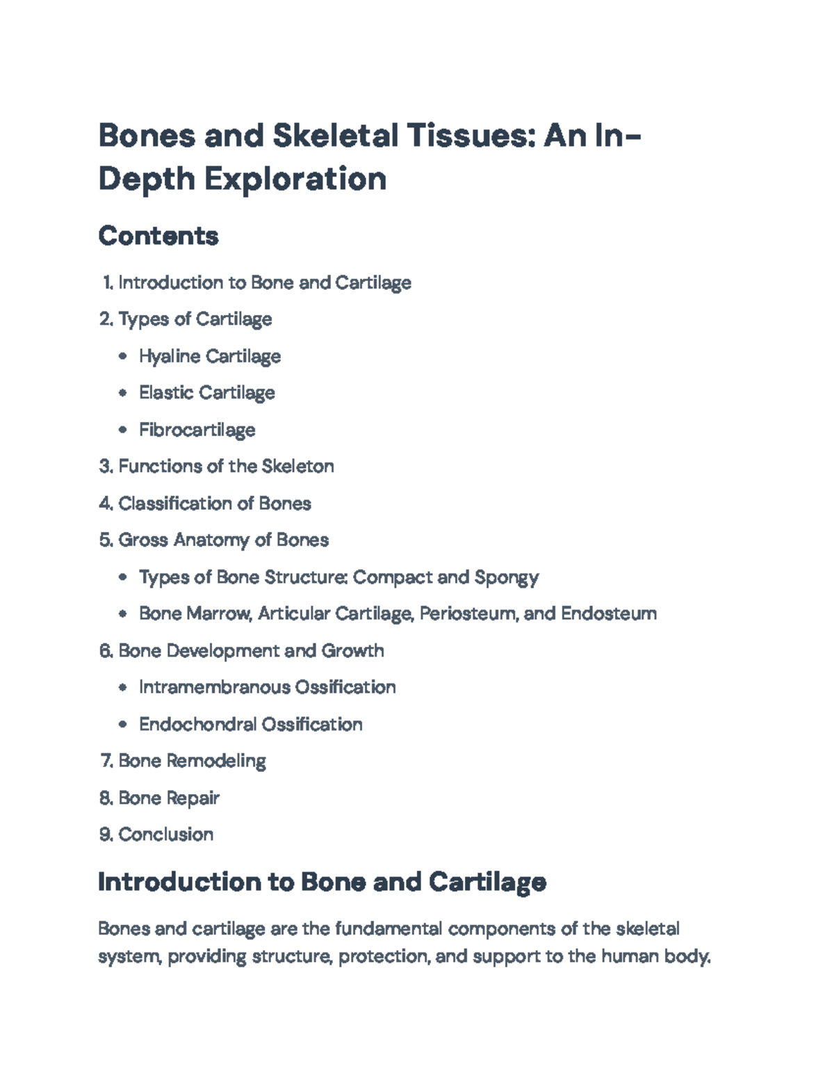 Bones and Skeletal Tissues: Key Functions and Characteristics (Bio 101 ...