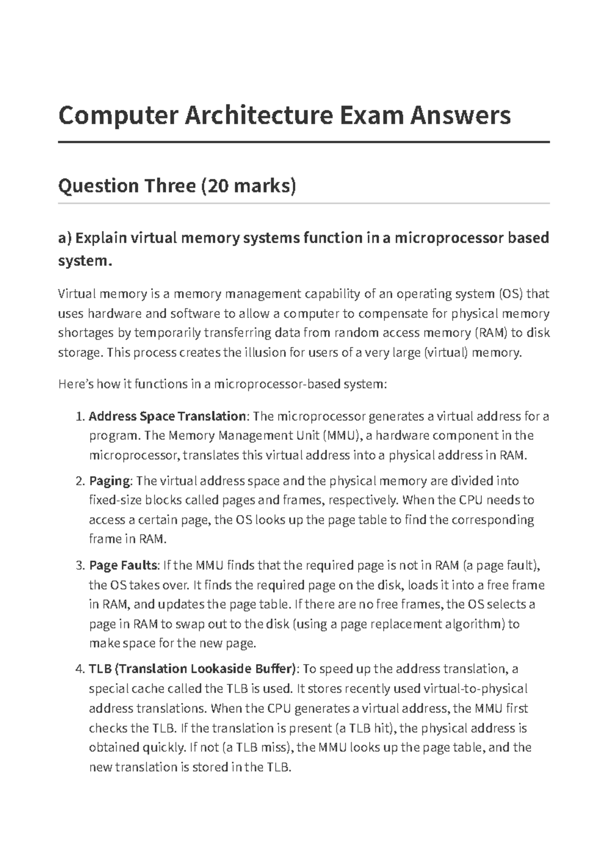 Computer Architecture Exam Answers (CSE 101) - Studocu