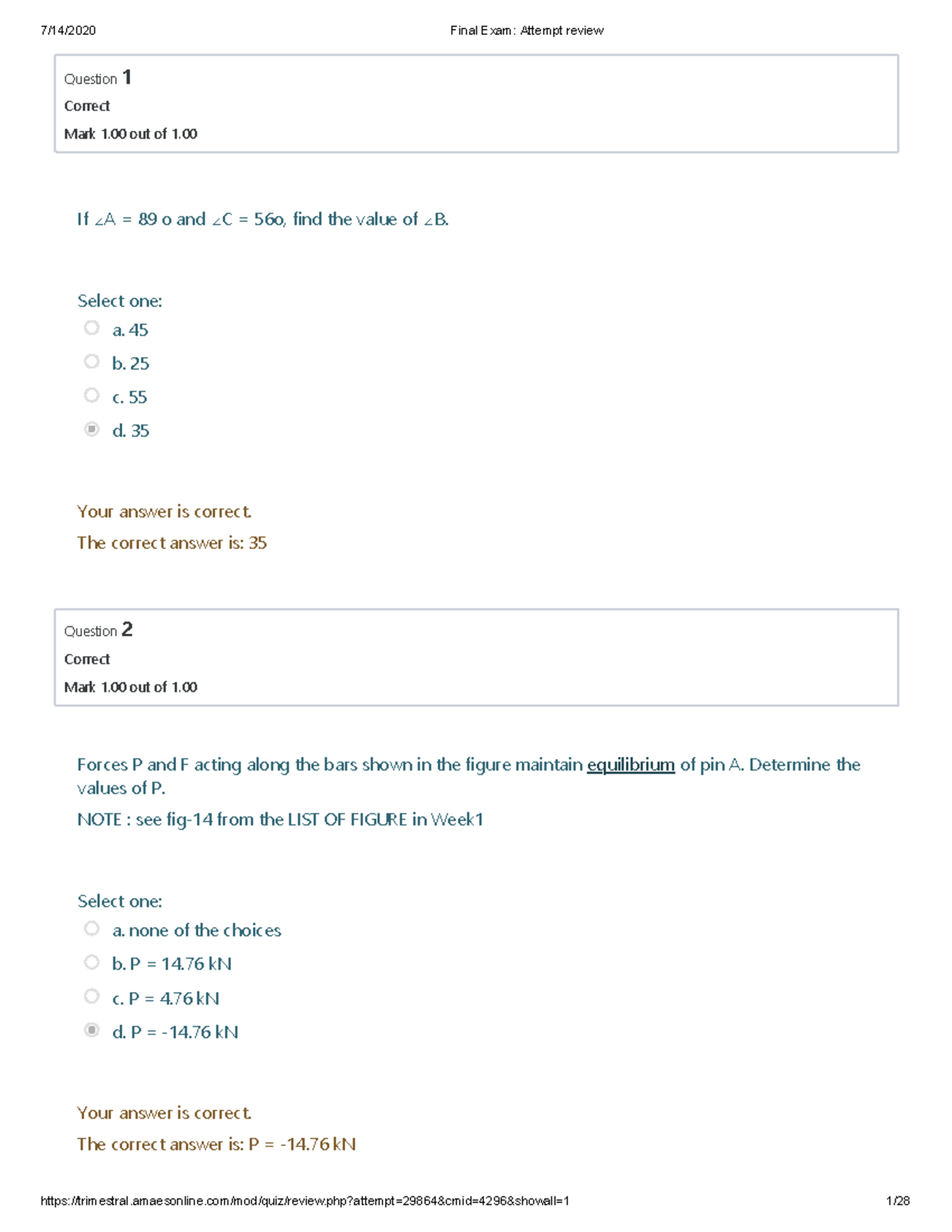 Final Exam - UGRD-IT6202-2016S- Database Management - Question 1 Correct Mark 1 out of 1 ...