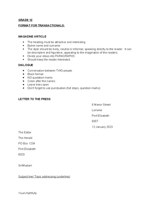 Grade 11 English Home Language Paper 3 Exam - Creative Writing 2024 ...