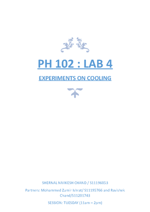 PH 102 LAB 2 - good - PH 102 Lab Report 2 Uses Of A Balanced Meter Rule ...