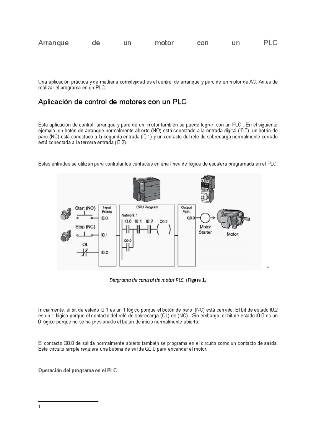 Control de Arranque de Motor con PLC: Aplicación y Expansión - Studocu