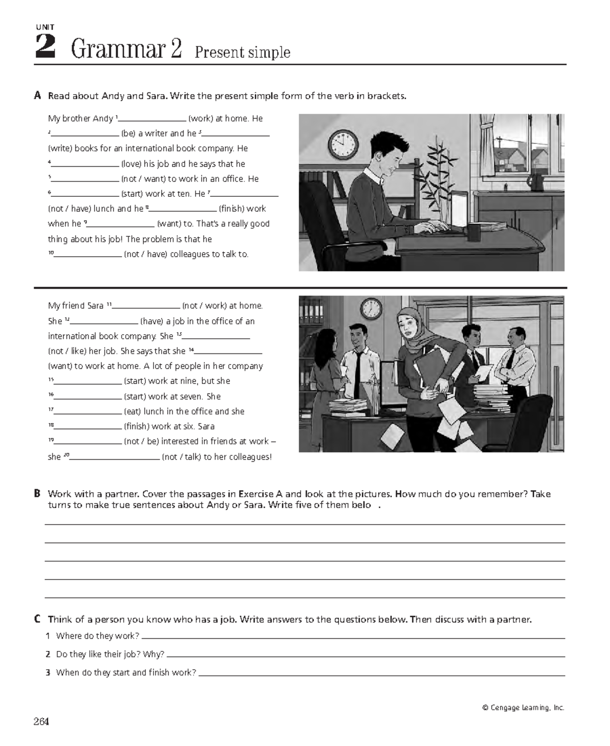 Grammar 2 Unit 01 - …. Review Excercises - 264 ª Cengage Learning, Inc ...