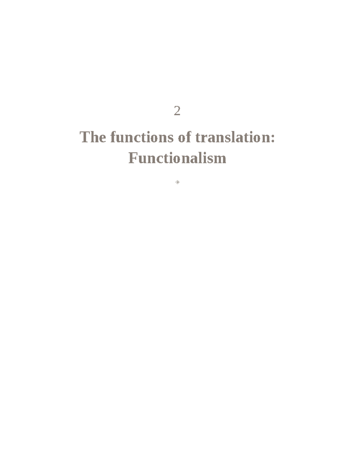 Functionalism in Translation: Key Concepts and Applications (2.0) - Studocu
