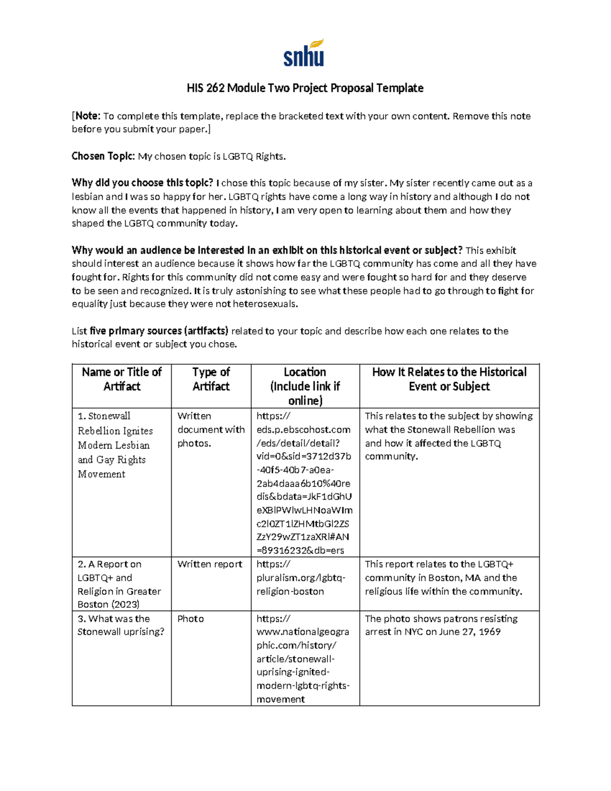 Module Two Project Proposal - Remove this note before you submit your paper.] Chosen Topic: My ...