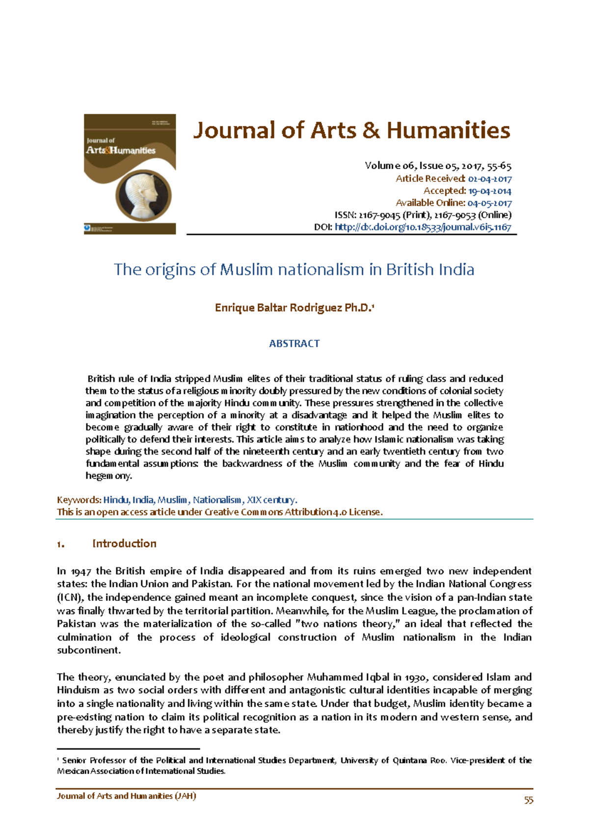 JAH 06.05: The Rise of Muslim Nationalism in British India - Studocu