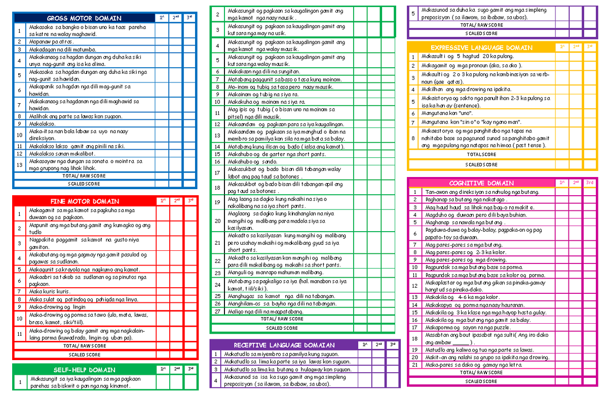 ECCD checklist 2025: Gross and fine motor skills assessment - Studocu