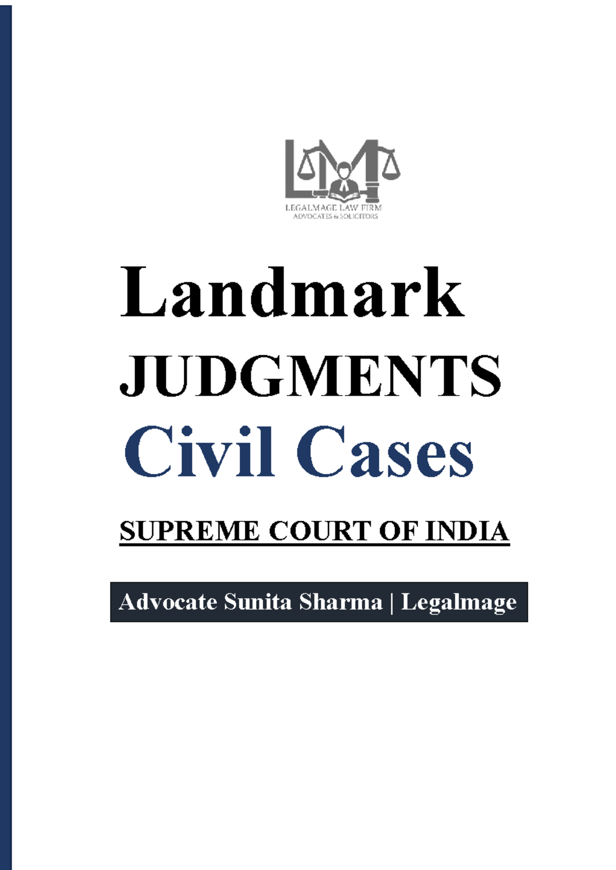 Landmark Civil Case Judgments by Advocate Sunita Sharma - Studocu