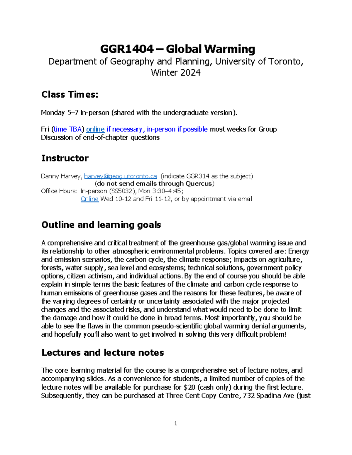 GGR1404 - Winter 2024 Course Outline & Syllabus for Global Warming ...