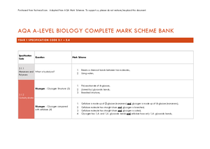 AQA A Level Biology Topic 1 revision booklet - A LEVEL BIOLOGY: AQA ...