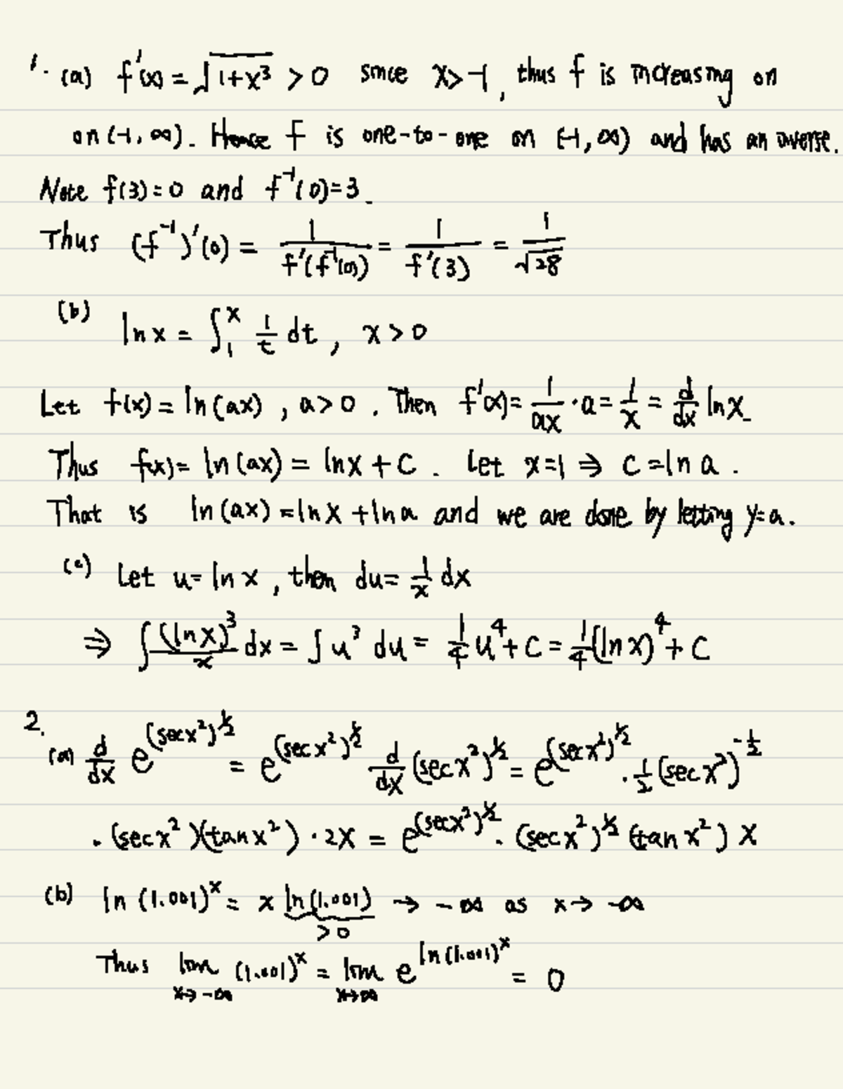 Final Solutions For Calculus Math 101 Studocu