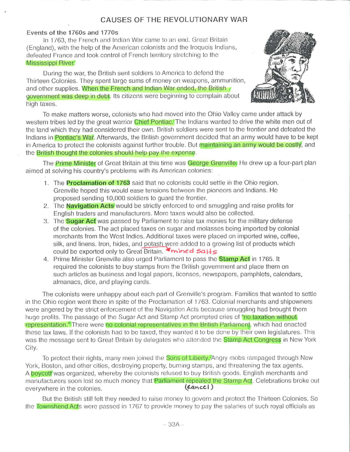 Final Exam Review: Causes of the Revolutionary War (Course 920f14ce ...