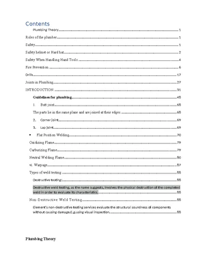 Artisan Plumbing Notes - Comprehensive Guide to Tools & Safety - Studocu