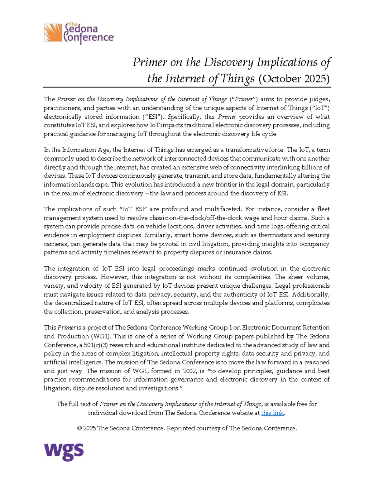 Primer on Discovery Implications of IoT ESI (2025) - Studocu