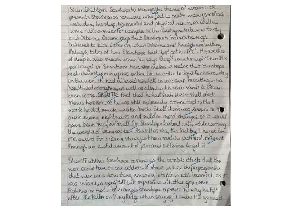 Heroism and Sacrifice: Stanhope's Struggles in War (ENG 101) - Studocu