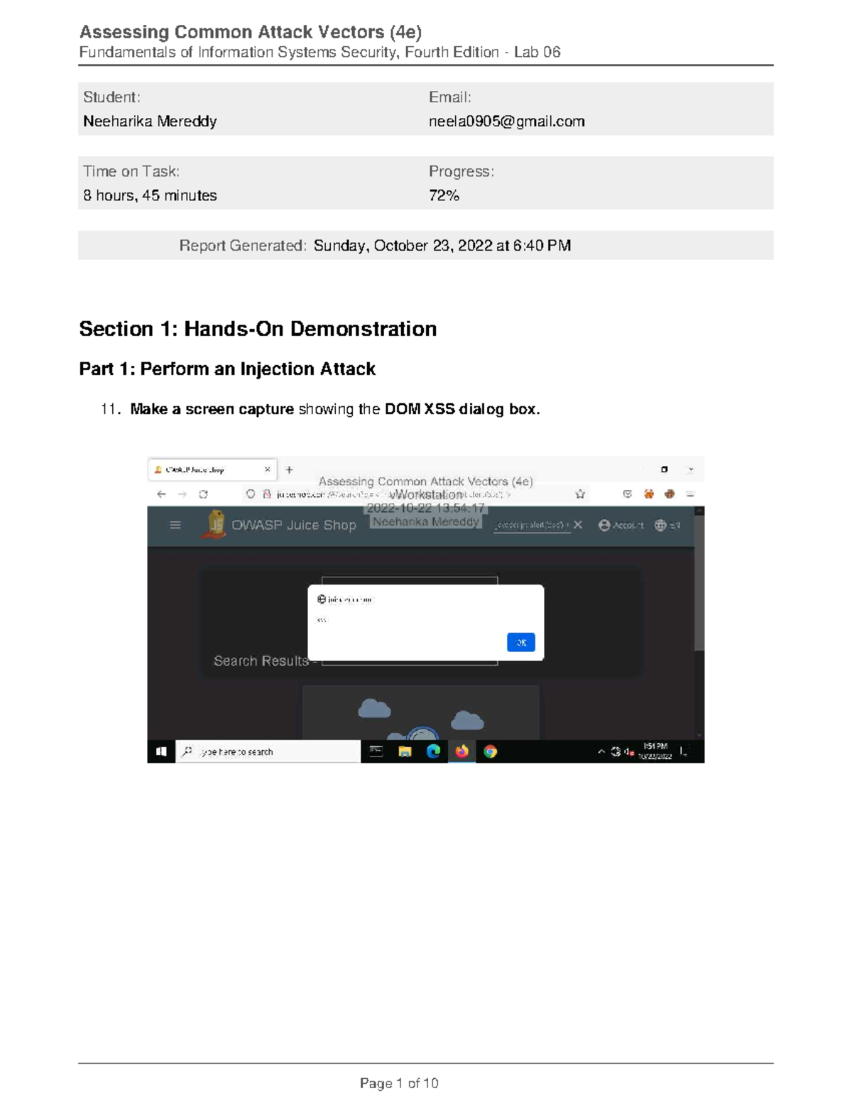 Lab 06: Analyzing Common Attack Vectors in InfoSec Security - Studocu