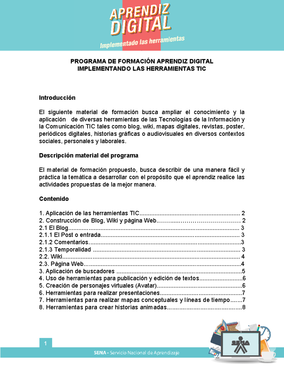 Material 2 Implementando las herramientas TIC - 1 PROGRAMA DE FORMACI”N ...