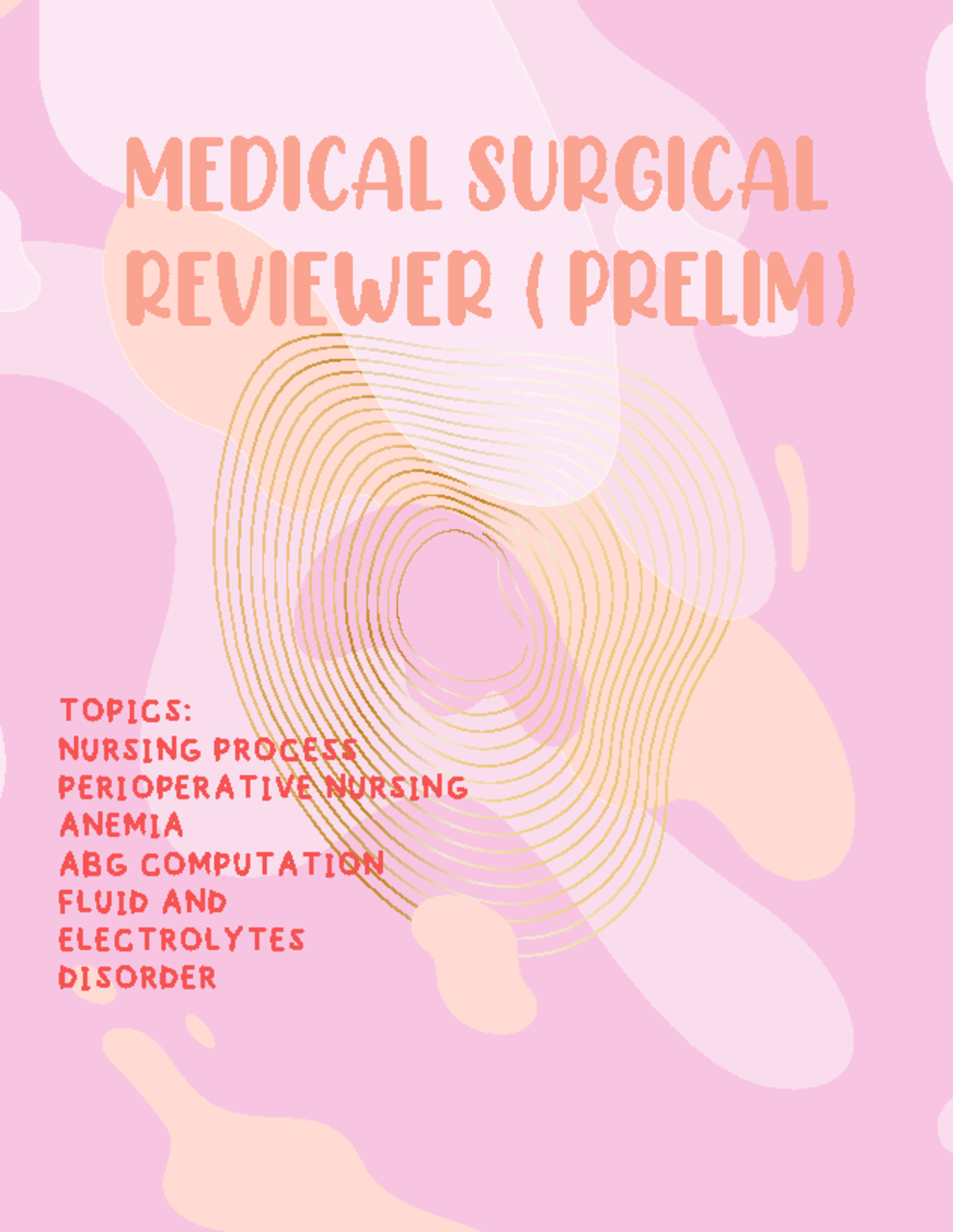 Med Surg - Prelim Reviewer 2: Nursing Process and Anemia Topics - Studocu