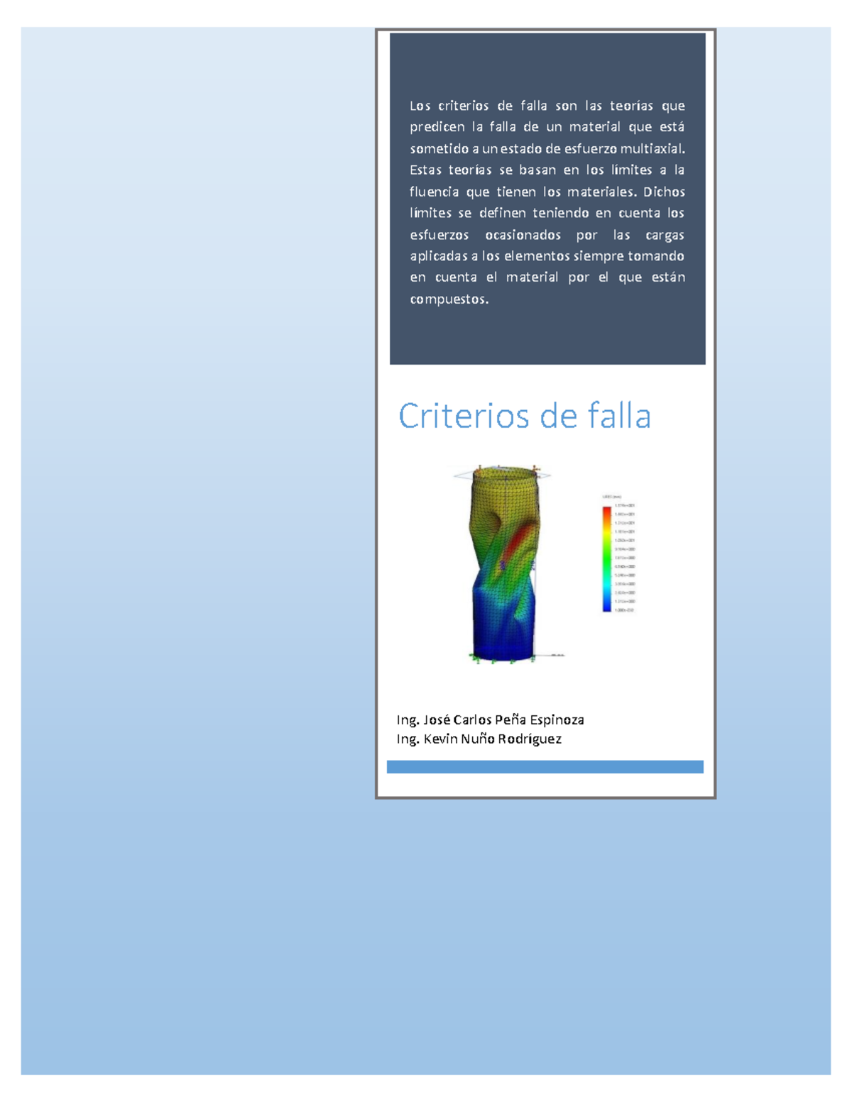 Criterios de Falla y Fluencia en Materiales: Análisis Estructural - Studocu