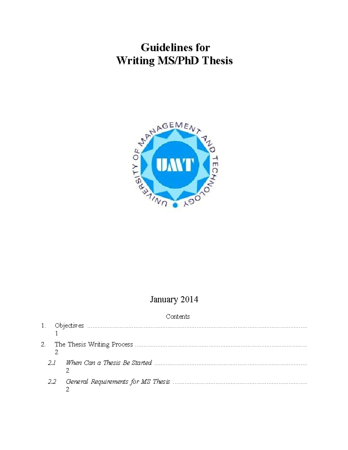 MS-PHD Thesis Writing Guidelines: Comprehensive Overview - Studocu