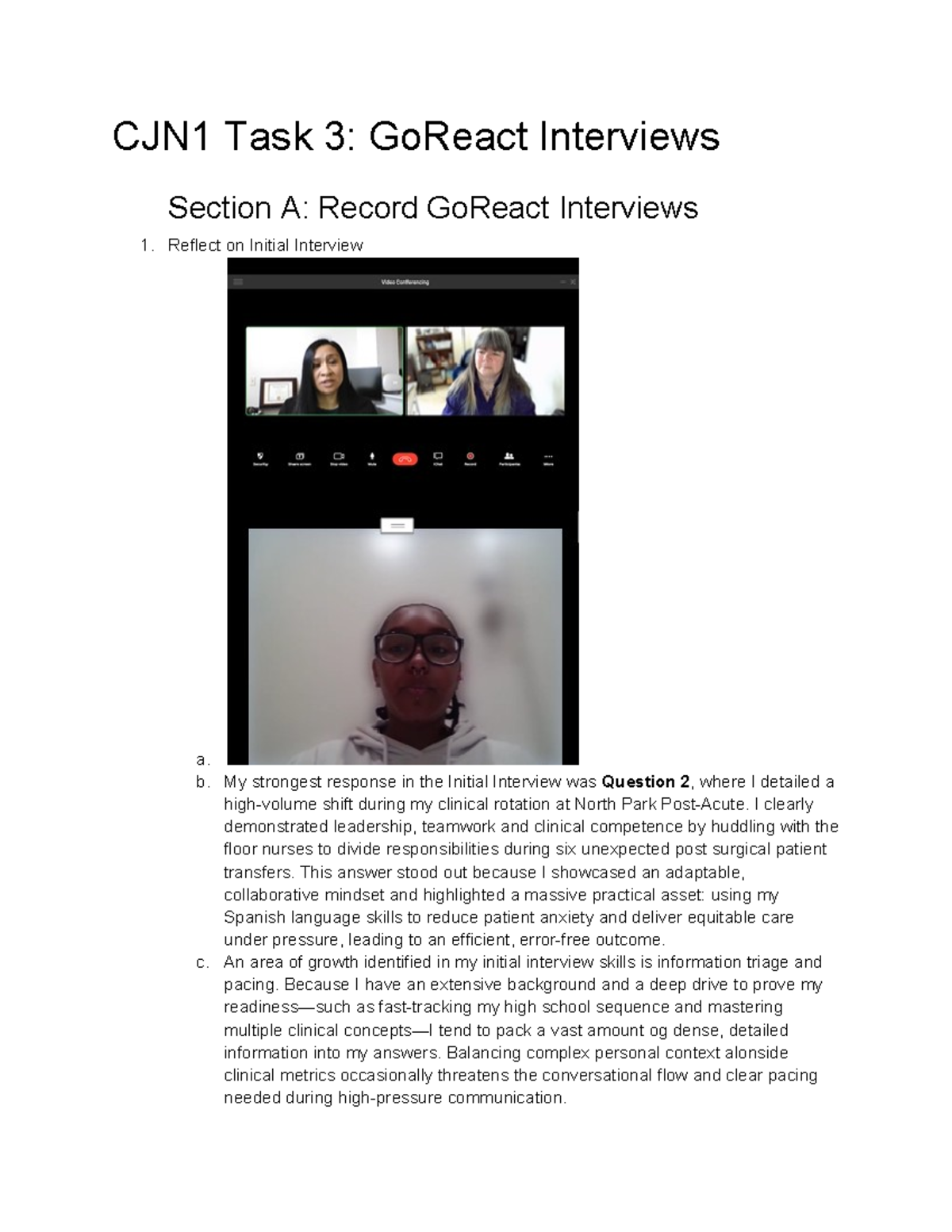 CJN1 Task 3: Reflections on GoReact Interviews and Growth Insights ...