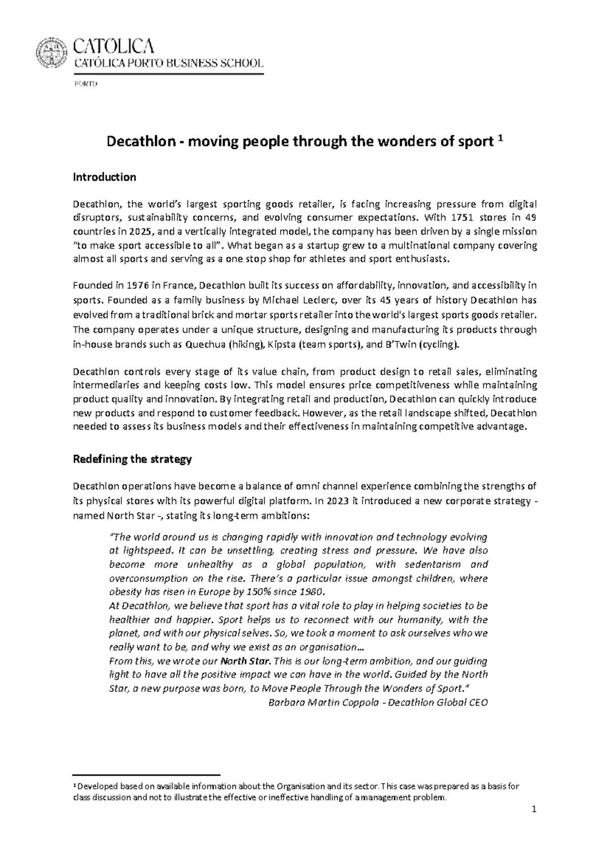 Decathlon ENG Case Study: Navigating Business Models & Strategy - Studocu
