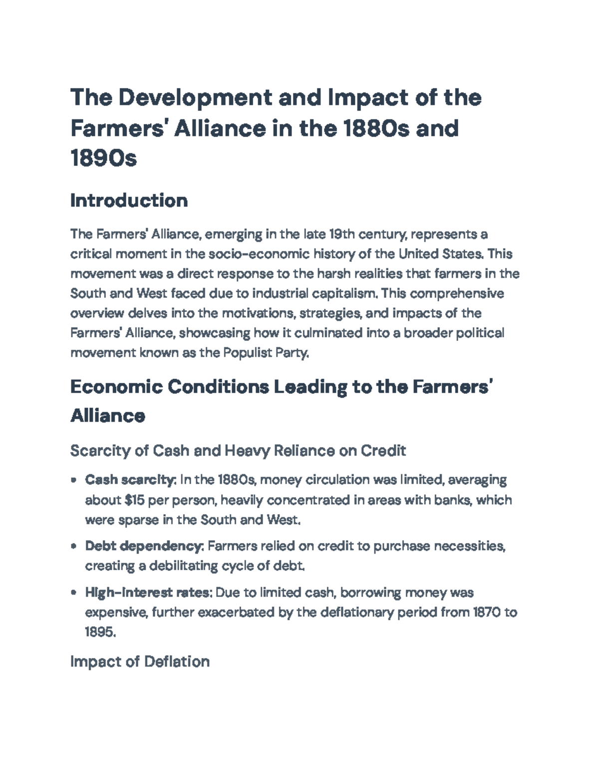 The Farmers' Alliance: Formation, Impact & Rise of the Populist Party ...