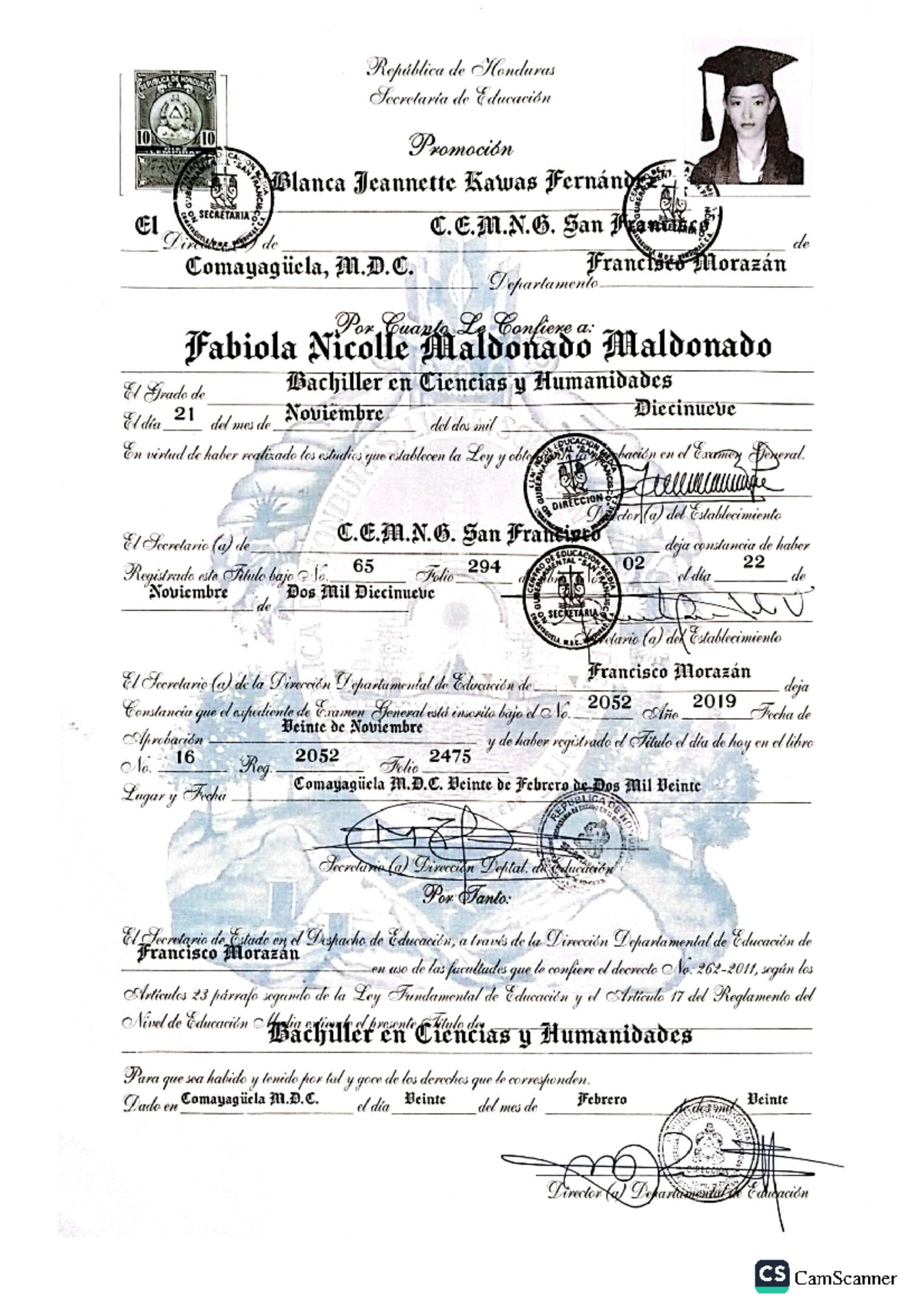 Título bachillerato - Estoy en práctica - Republica de Honduras ...