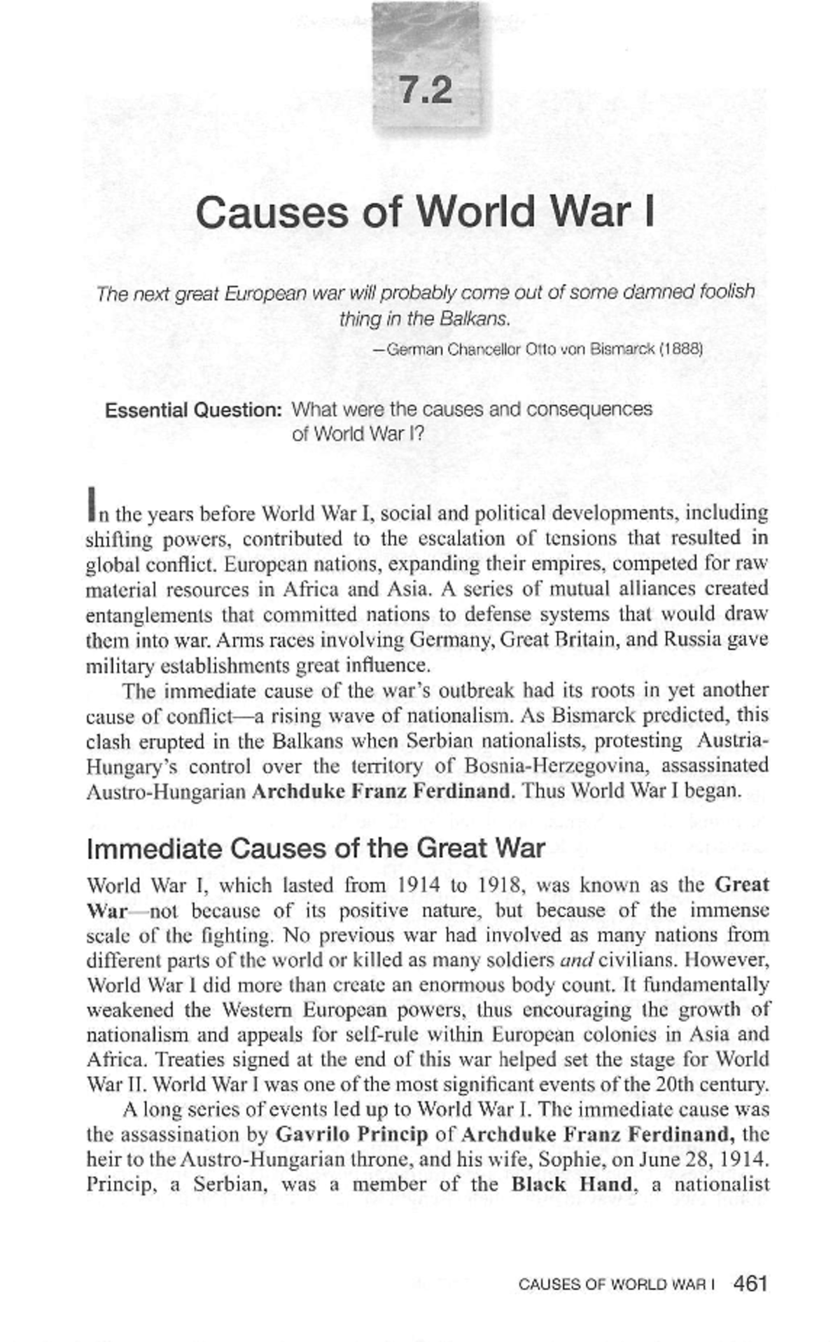 7.2 Causes and Consequences of World War I - H830 - Studocu