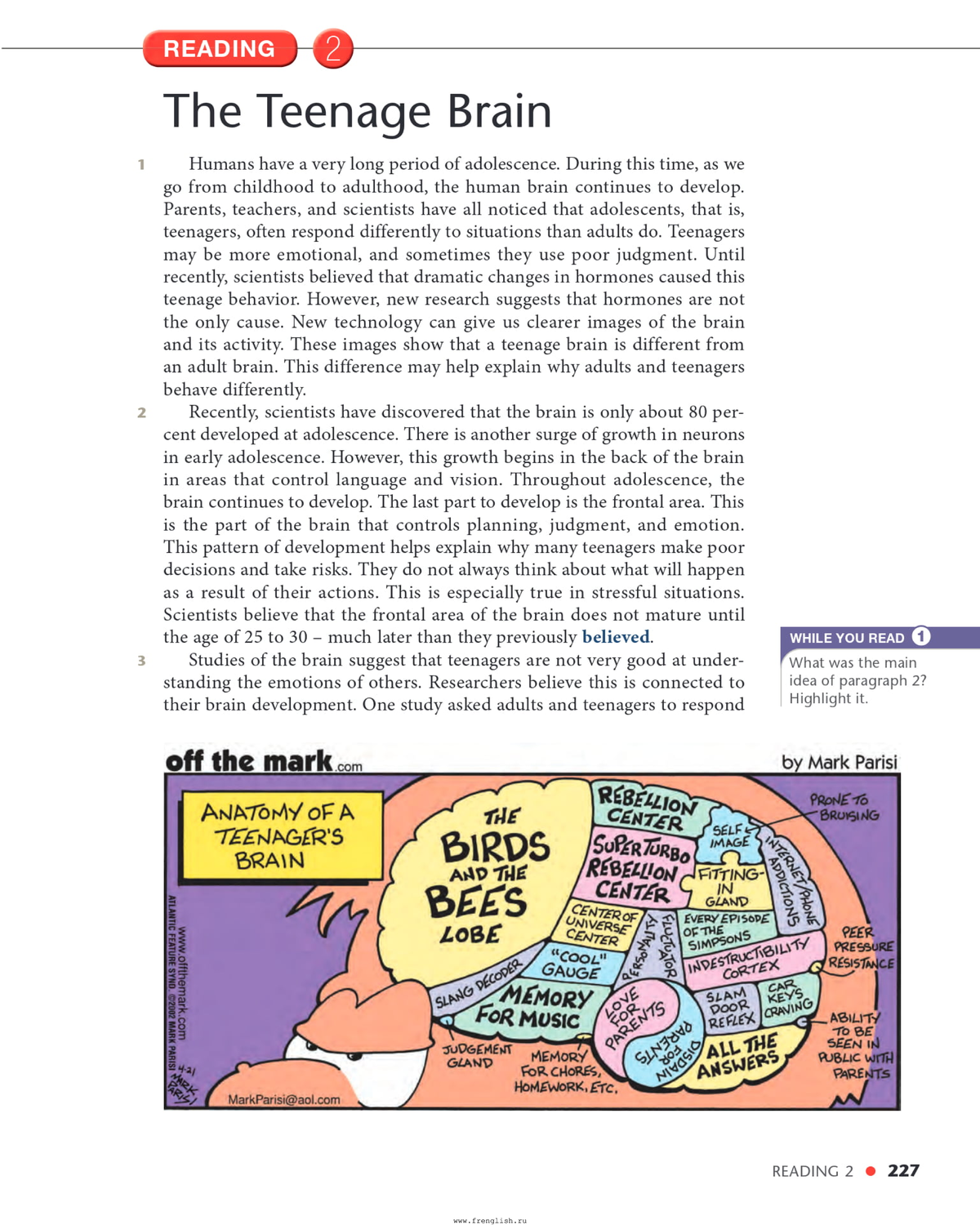 M READING 2: Understanding the Teenage Brain Development - Studocu