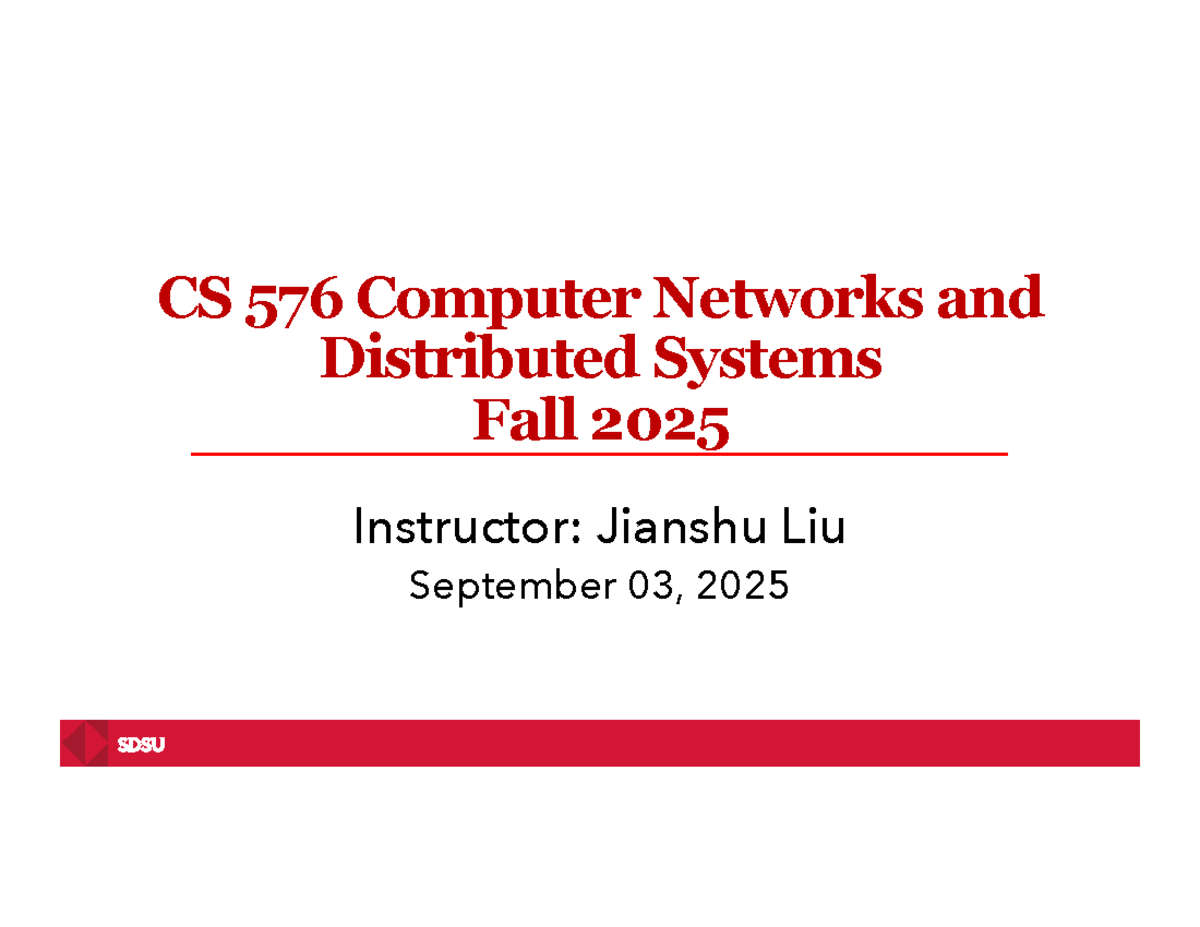 CS 576 Final Exam Review: Computer Networks & Distributed Systems - Studocu