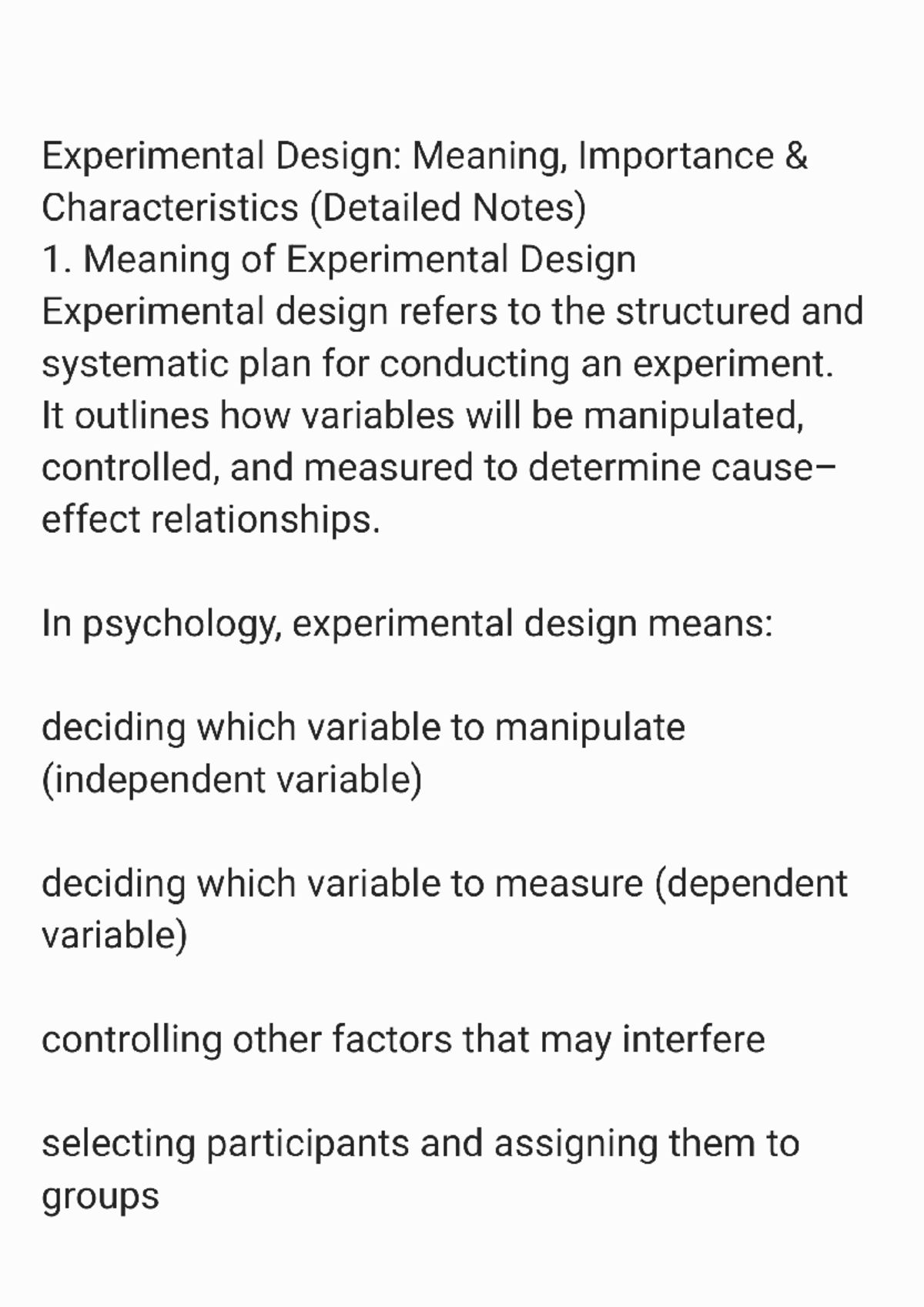RM 101: Experimental Design - Meaning, Importance & Characteristics ...