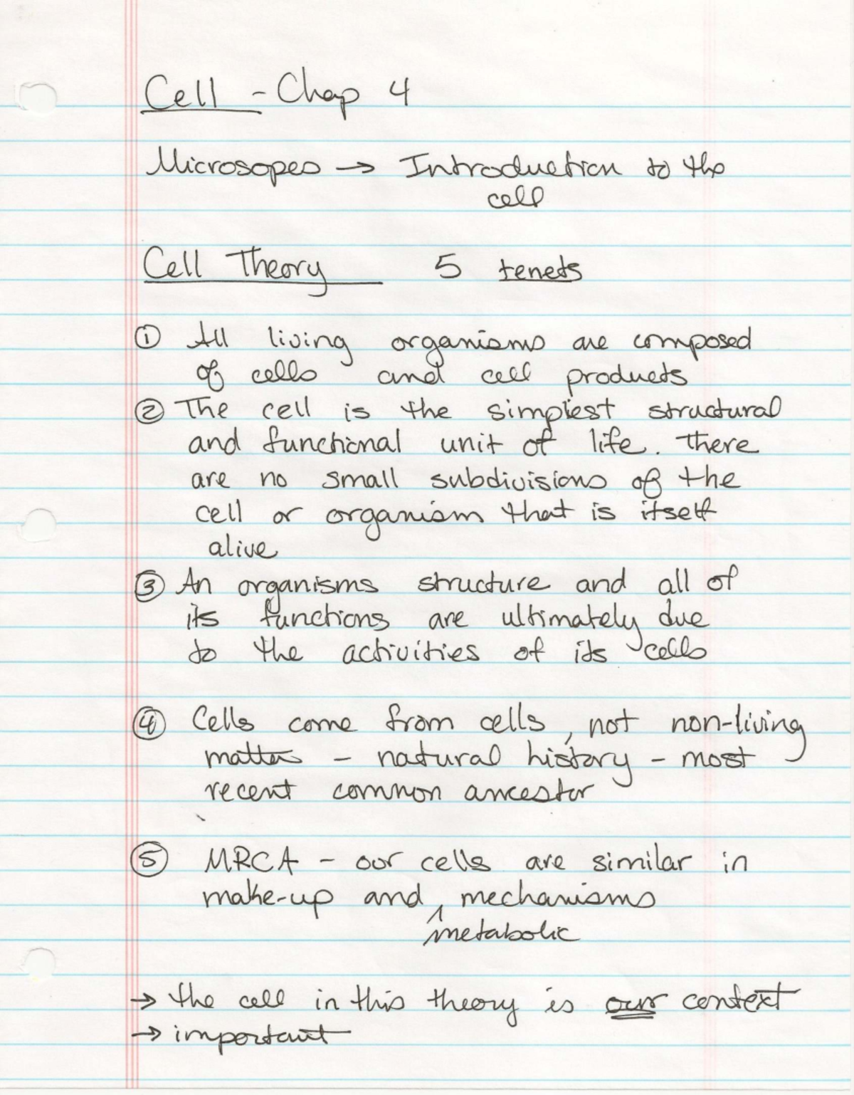 Cell Biology CH 4: Introduction to Microscopes and Cell Theory - Studocu