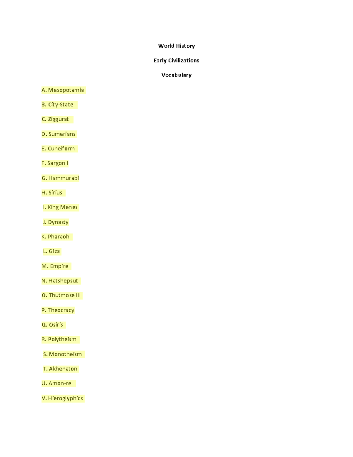 World History Early Civilizations quiz - World History Early ...