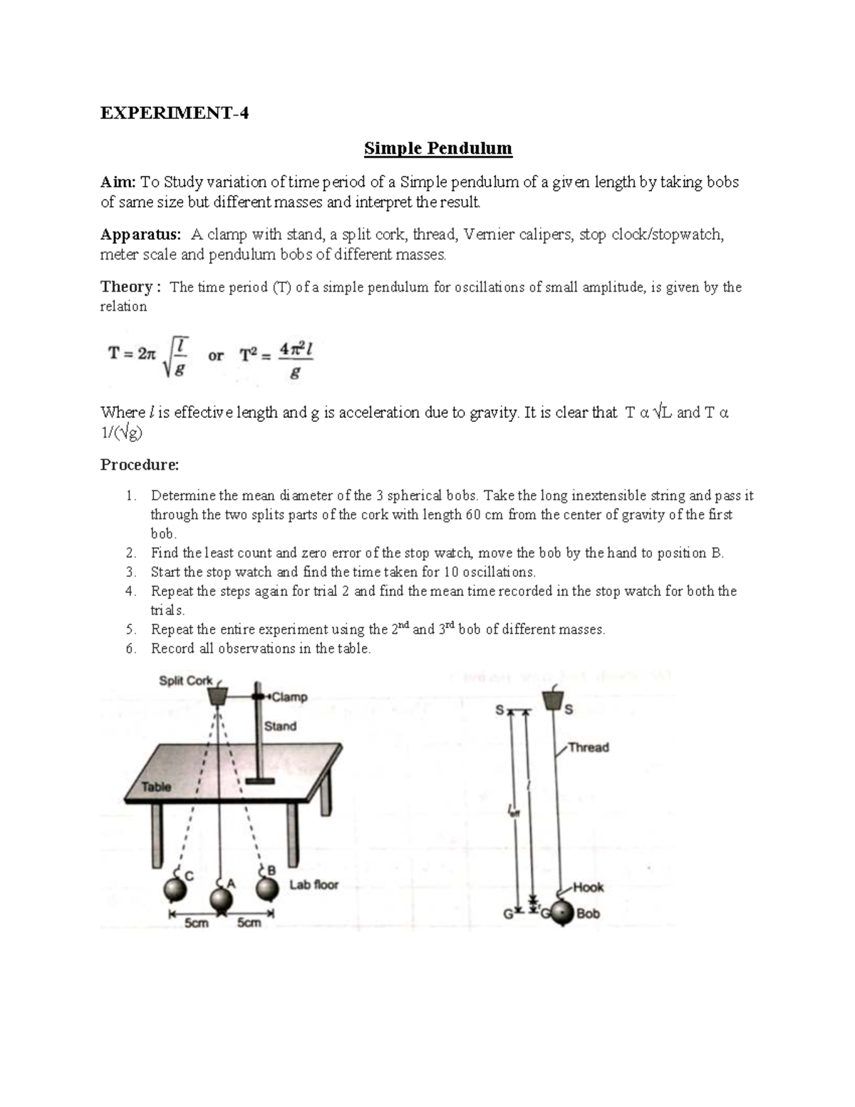 Physics Gr 11 Practical Term 2: Simple Pendulum & Viscosity Experiments ...