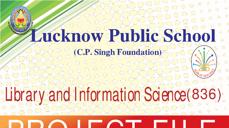 Library & Information Science (836) Project Cover & Certificate - Studocu