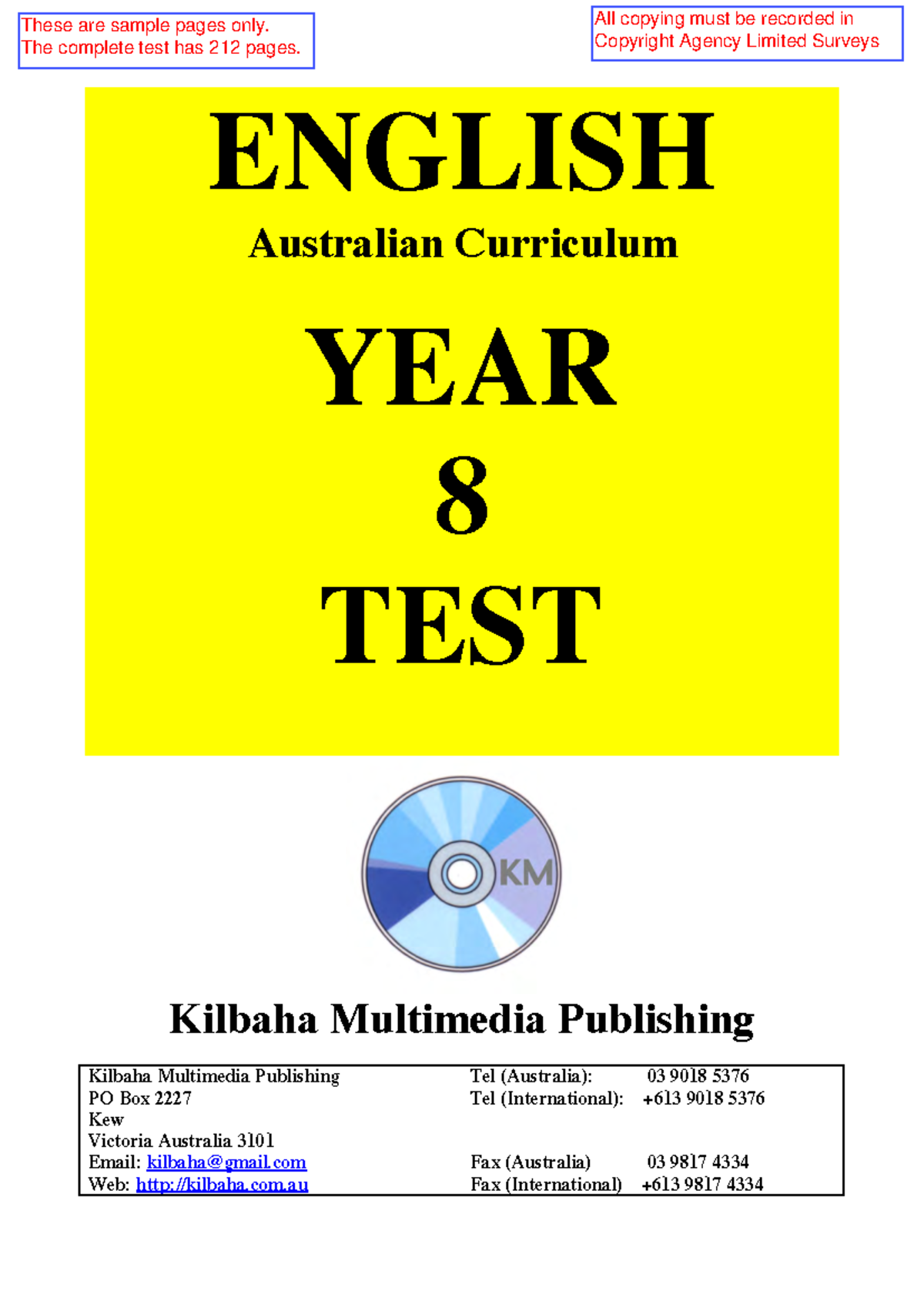 Year 8 English Curriculum Test Overview and Sample Questions - Studocu