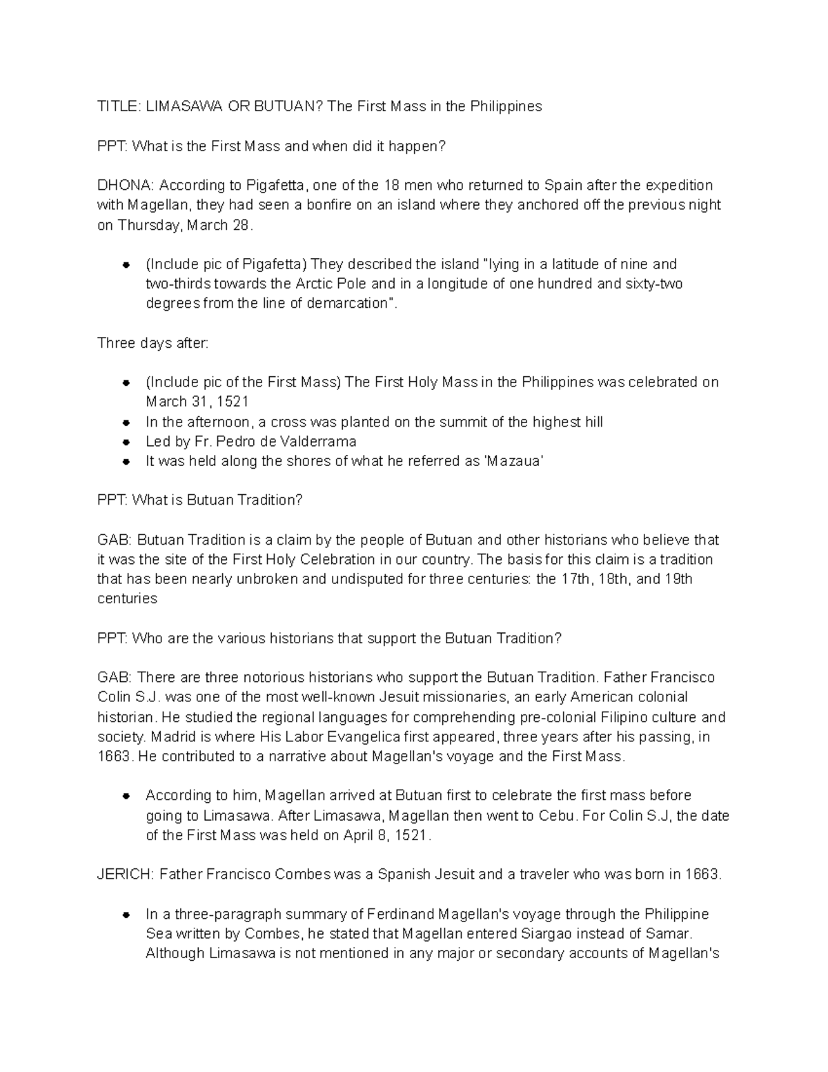 RPH 101: Revisiting the First Mass in the Philippines - Limasawa vs ...