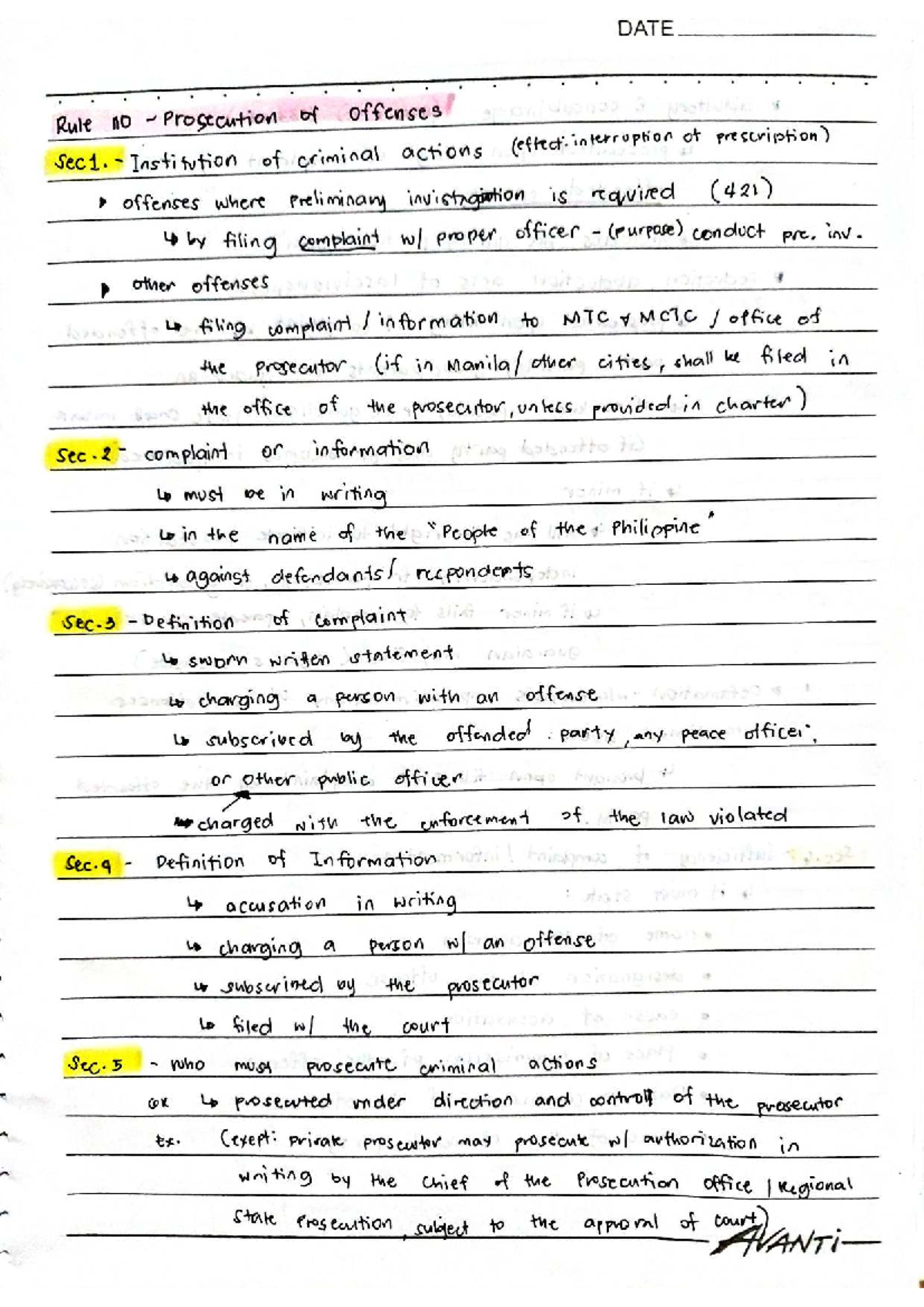 DATE Rule 110: Prosecution of Offenses & Filing Complaints (Document-23 ...