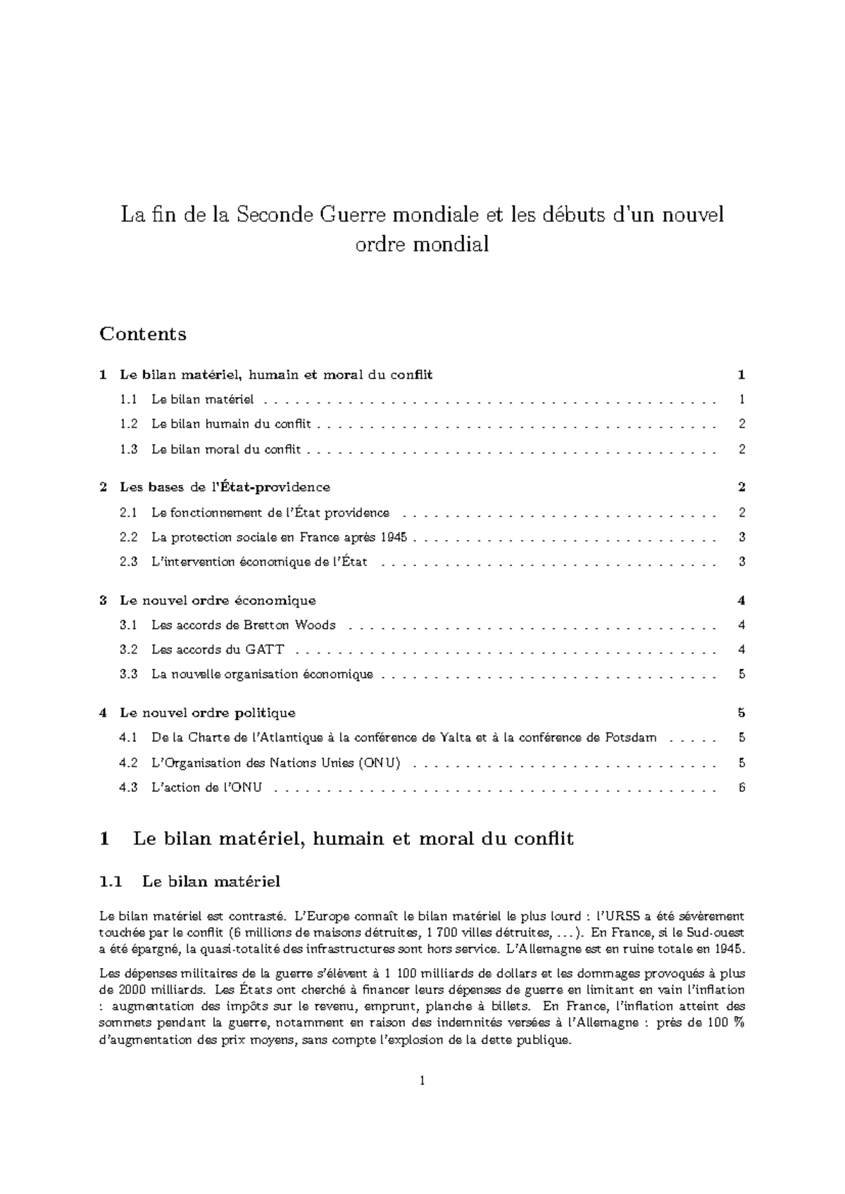 Histoire - Cours sur la 2nde GM : Fin de la Guerre et Nouvel Ordre ...