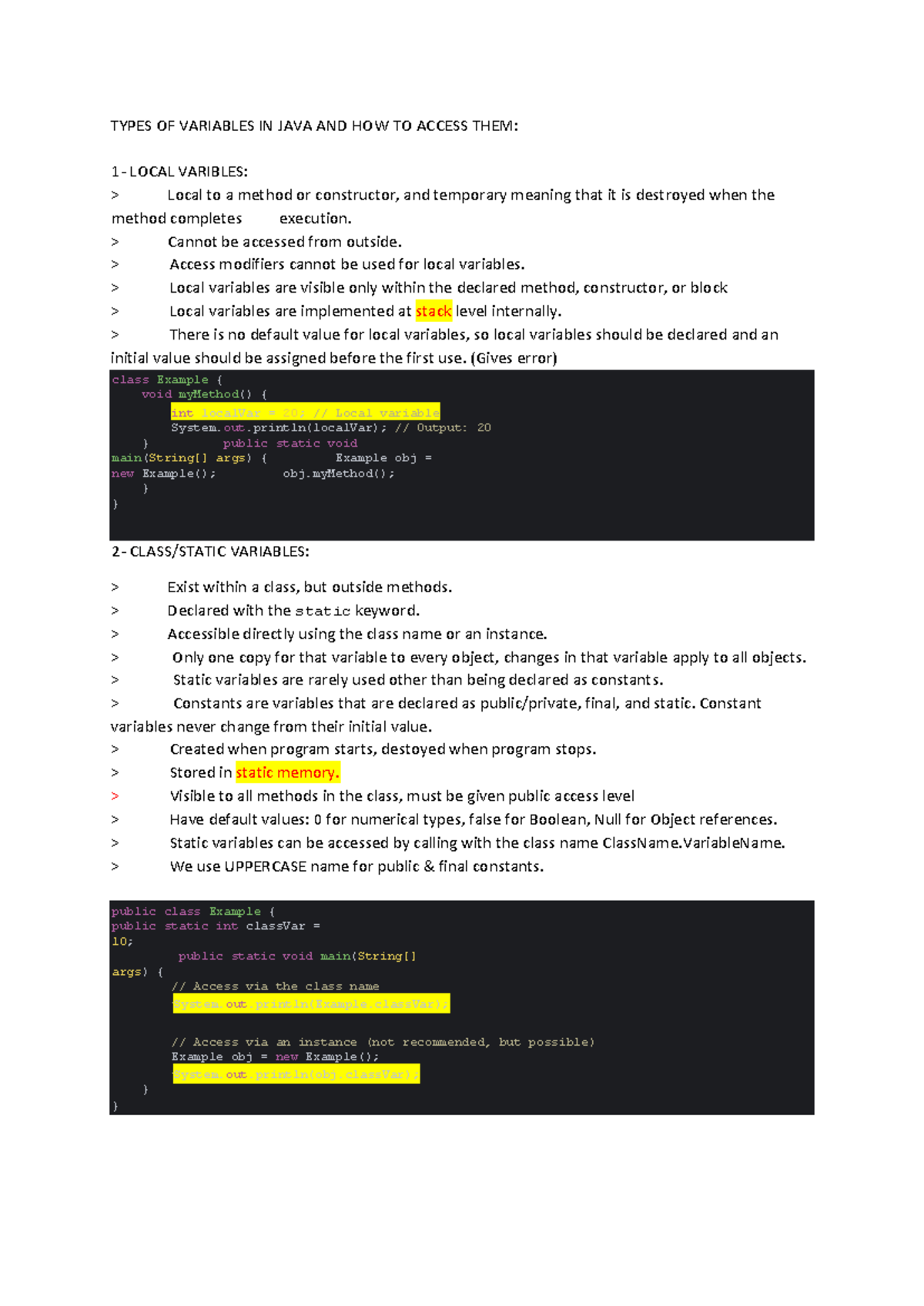 1- Types of Variables & Data Types & Call By Reference or Value - TYPES ...
