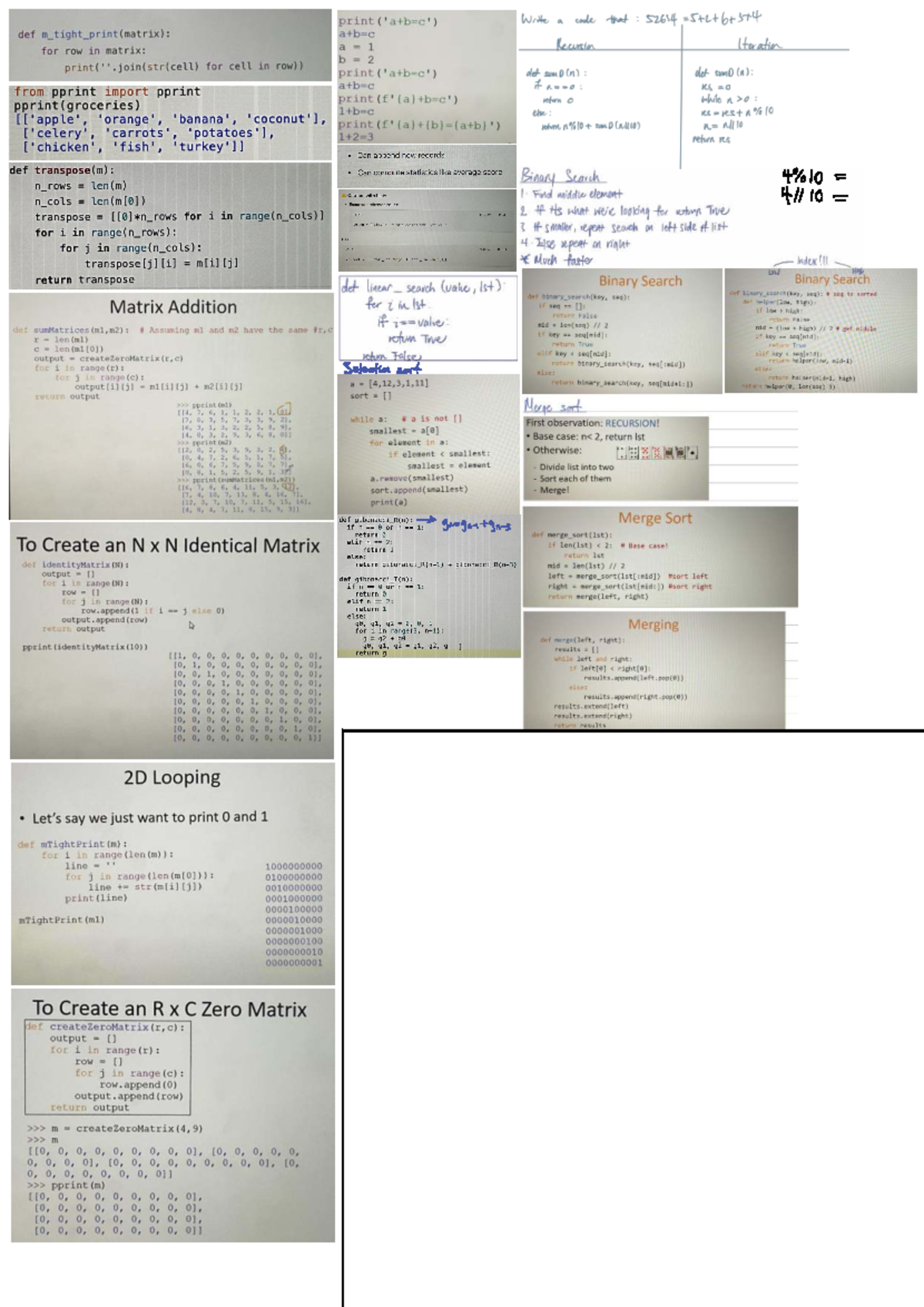 Cheatsheet for practical 52634: Matrix operations and algorithms - Studocu