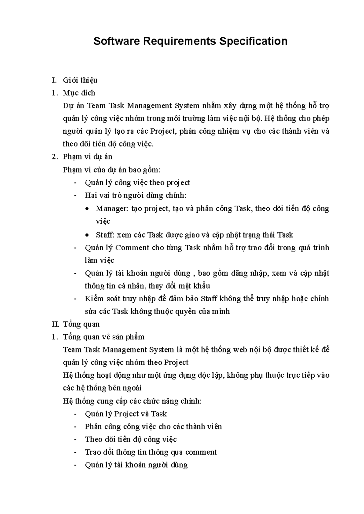 Software Requirements Specification for Team Task Management System ...