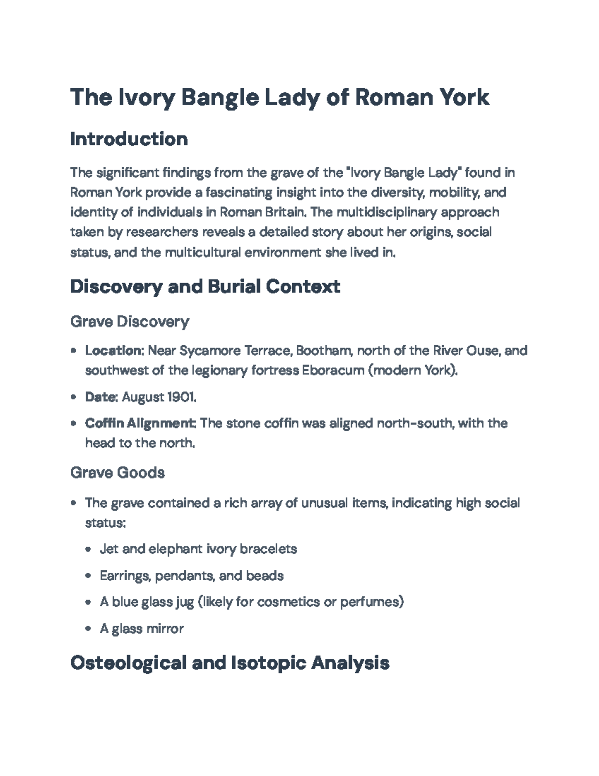 The Ivory Bangle Lady of Roman York: Insights on Diversity & Identity ...