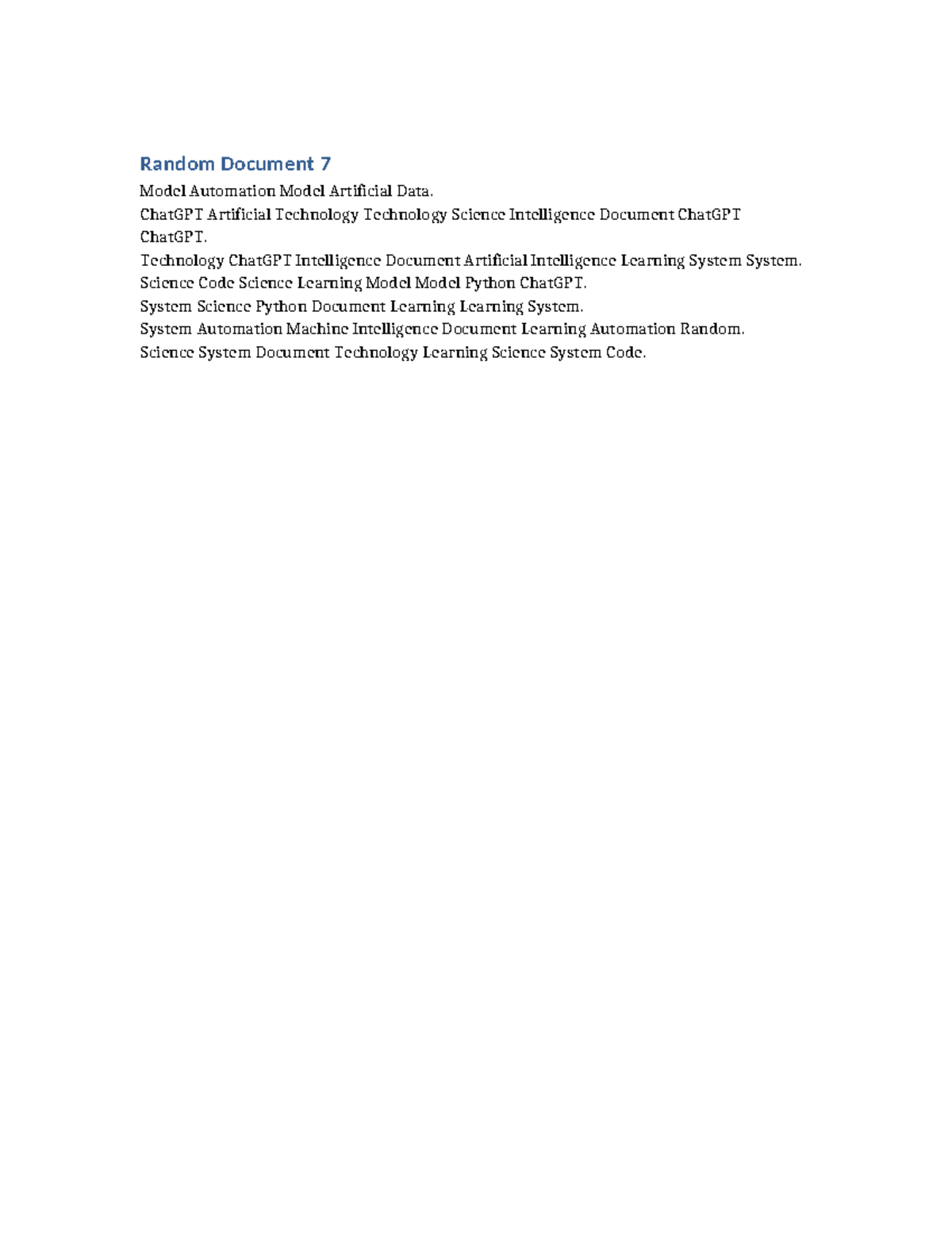 Random document 7 - zxcfasfA - Random Document 7 Model Automation Model ...